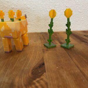 Minecraft | Toys | Minecraft Moobloom 3 4 Yellow Cow With Two Flowers ...